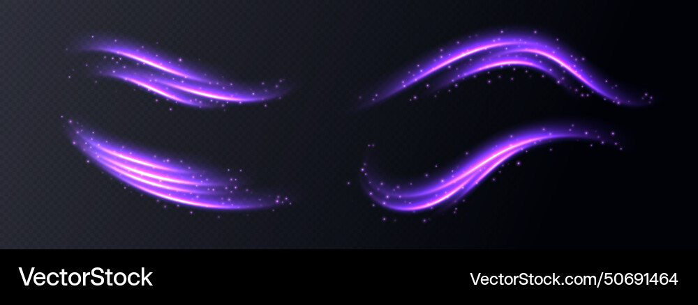 Purple speed lines light in motion glowing Vector Image