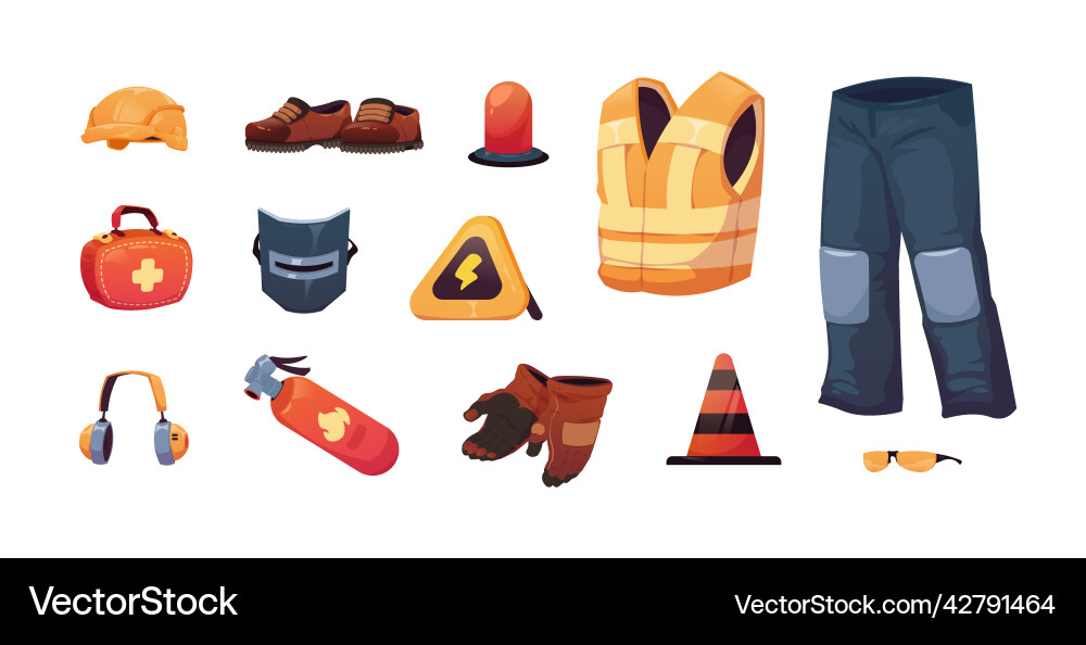 Safety equipment worker personal security clothes Vector Image