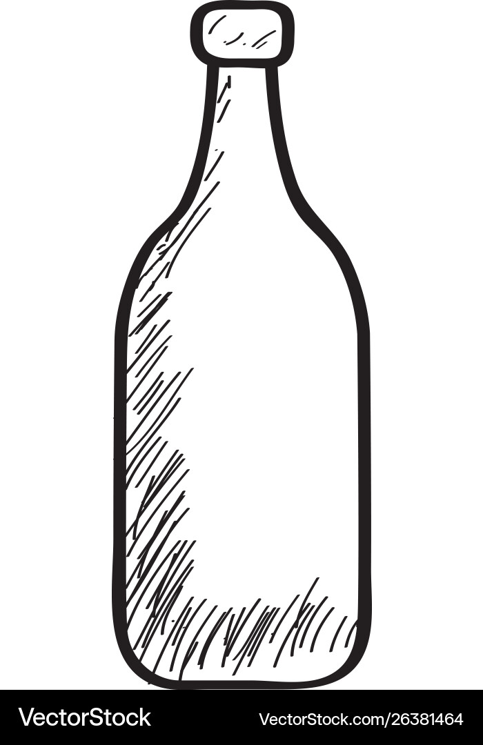 Sketch a bottle Royalty Free Vector Image - VectorStock