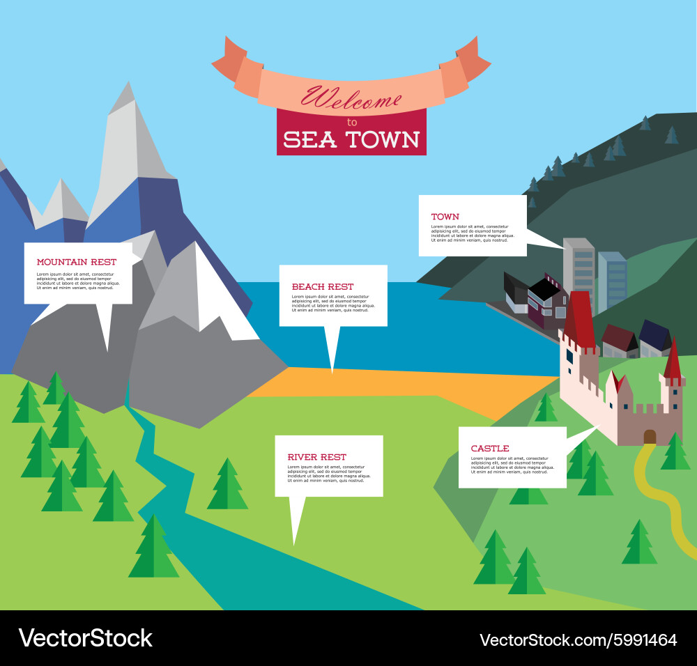 Tourism infographic resort Royalty Free Vector Image