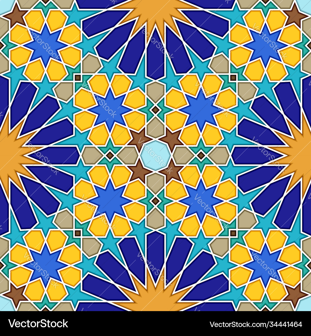 Traditional geometric colorful arabic islamic Vector Image