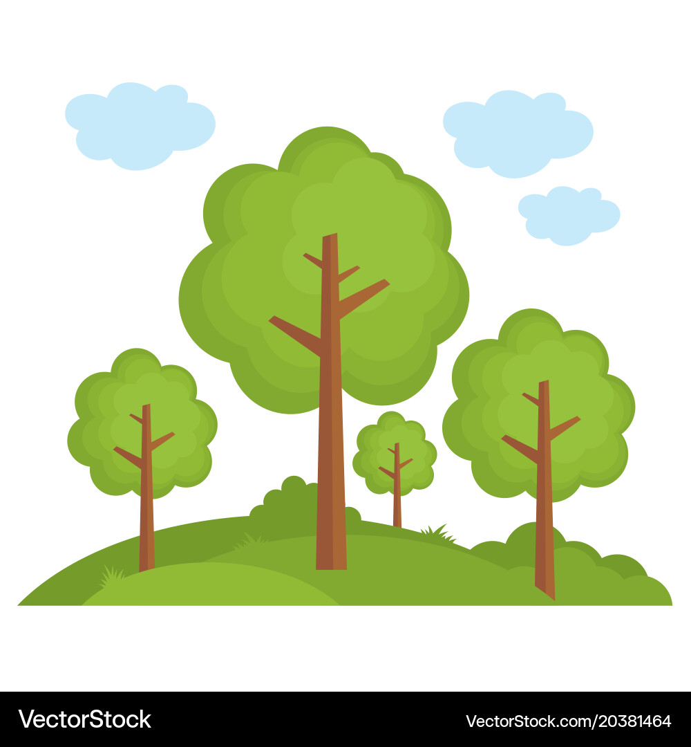 Tree landscape forest Royalty Free Vector Image