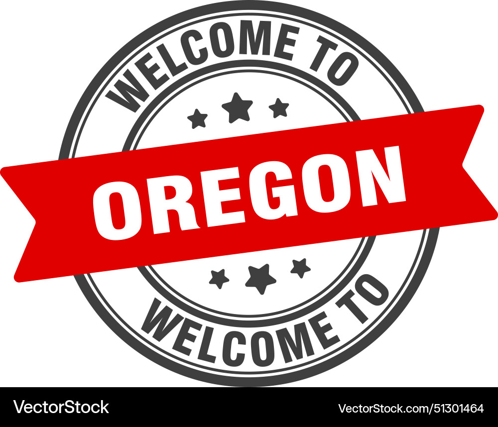Welcome to oregon stamp round sign Royalty Free Vector Image