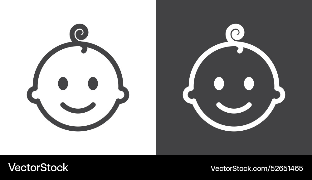 Baby icon flat set outline Royalty Free Vector Image