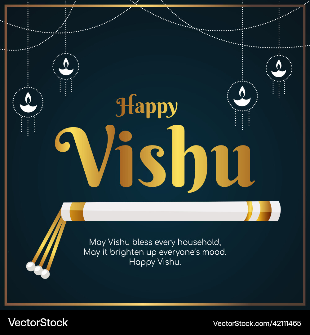 Banner design of happy vishu Royalty Free Vector Image