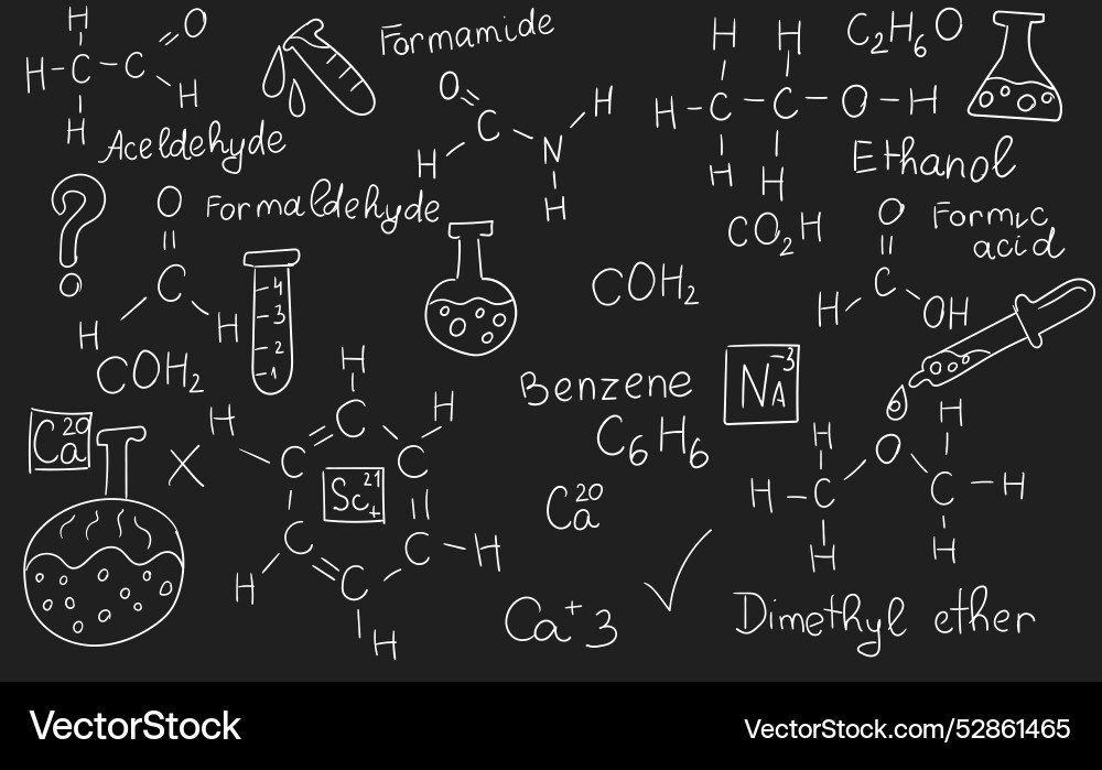 Chemistry formulas science and education Vector Image