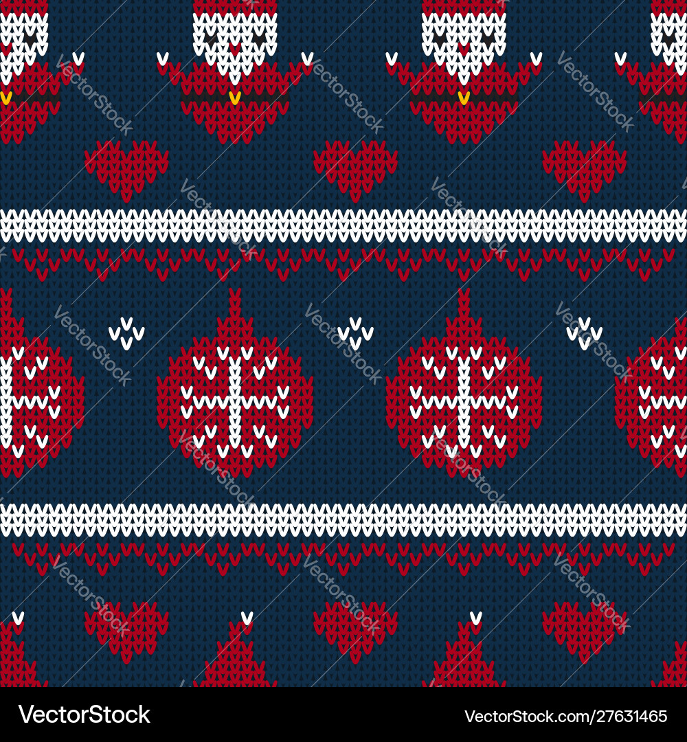 Christmas Knitted Seamless Pattern Royalty Free Vector Image