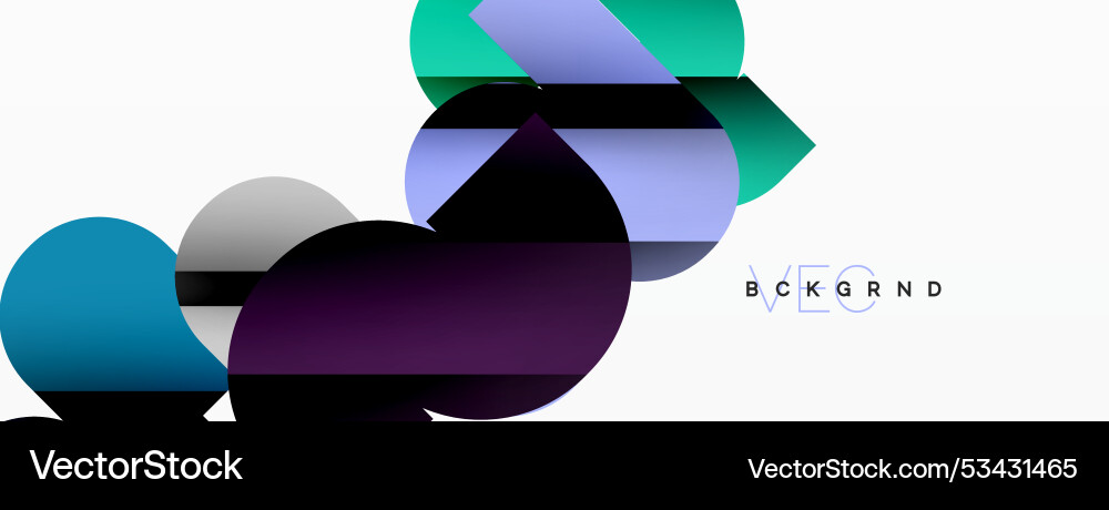 Colorful curve geometric shapes on white Vector Image