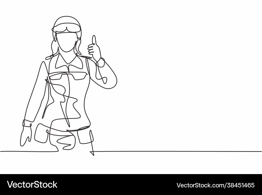Continuous Line Soldier Drawing Royalty Free Vector Image