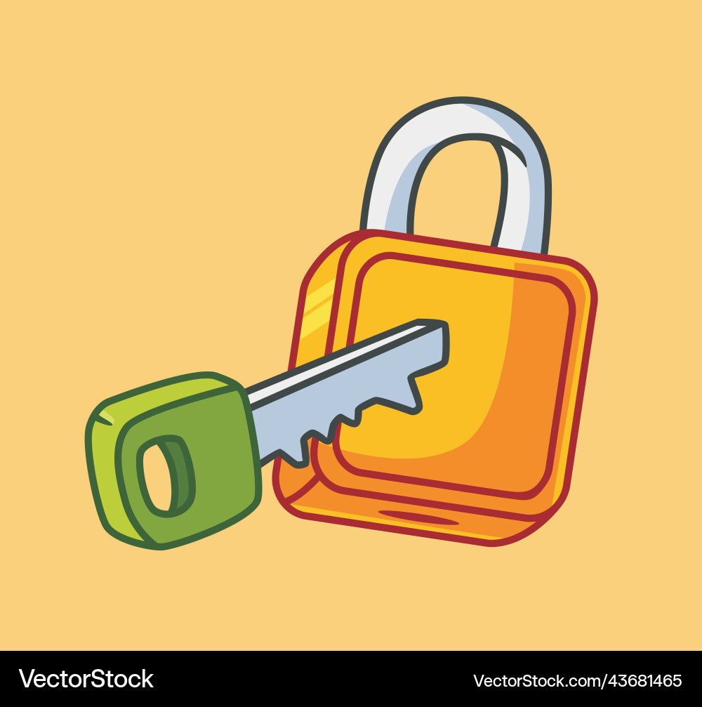 Cute Key Locker Royalty Free Vector Image - VectorStock