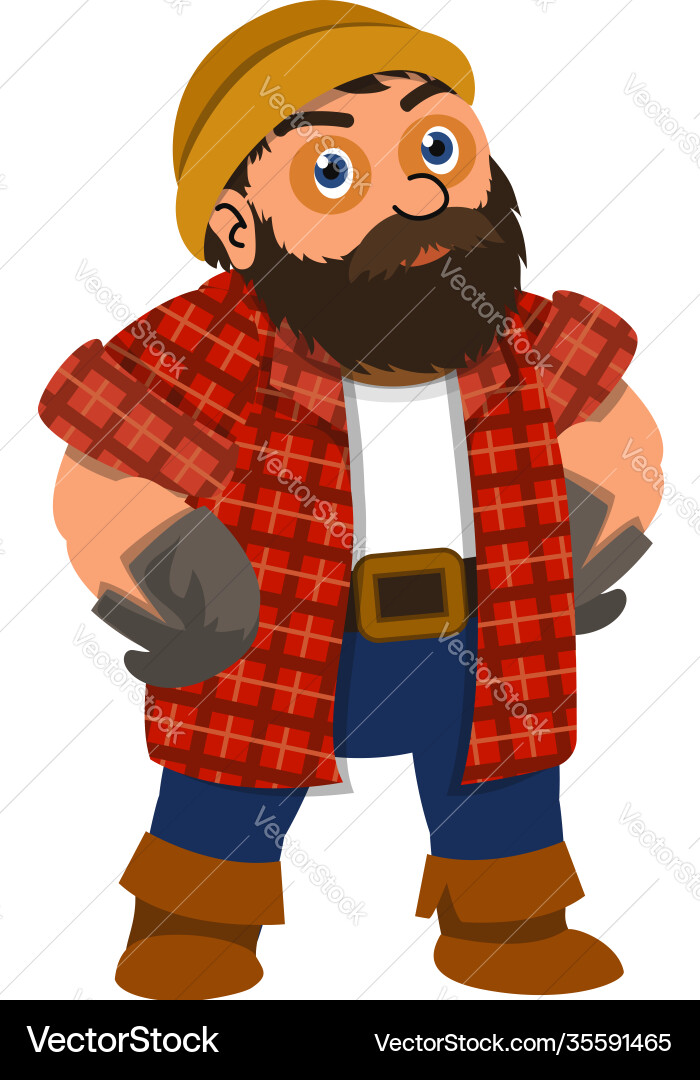 Cute lumberjack icon cartoon style Royalty Free Vector Image