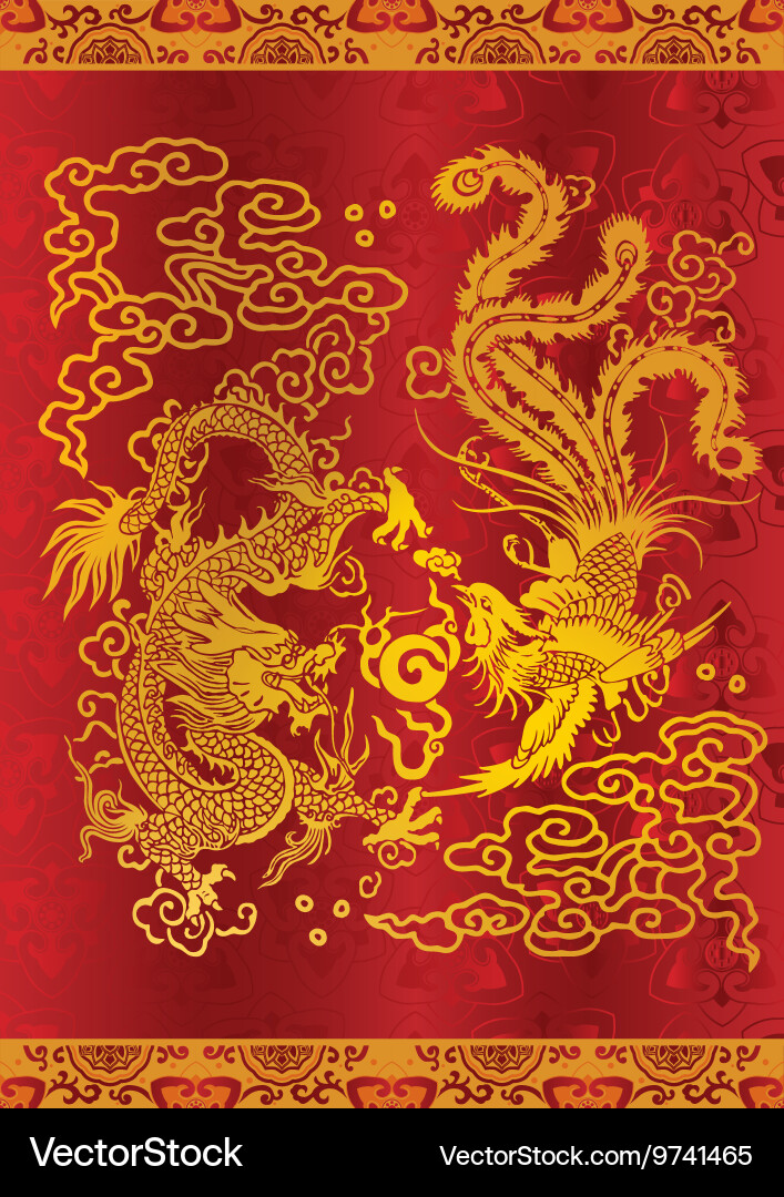 Dragon and phoenix Royalty Free Vector Image - VectorStock