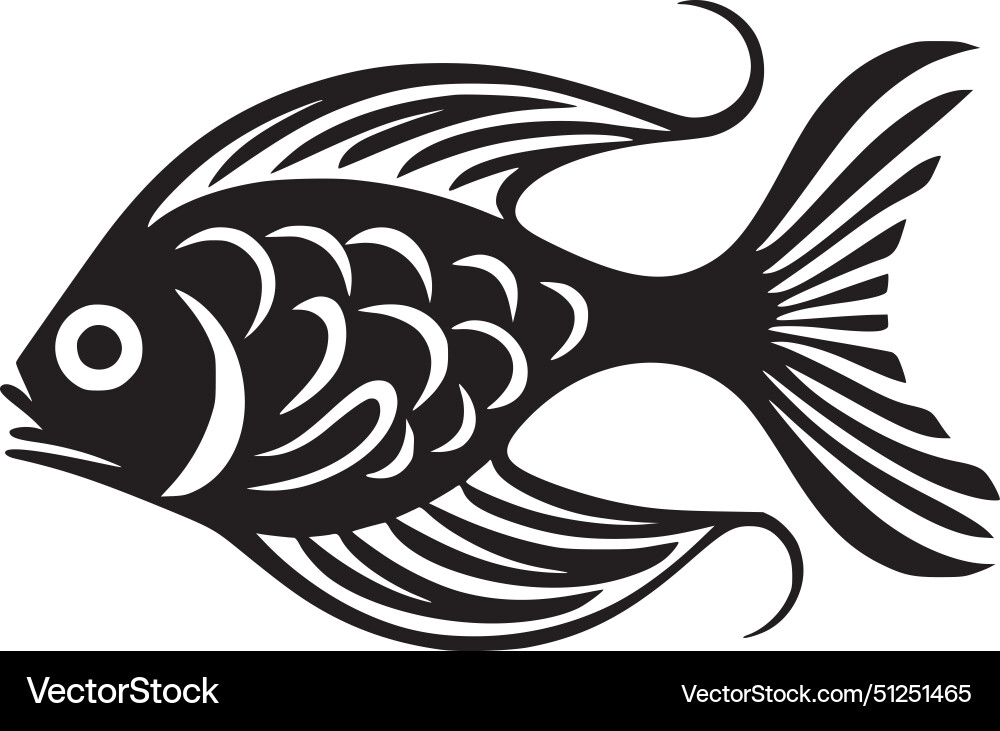 Fish - black and white Royalty Free Vector Image