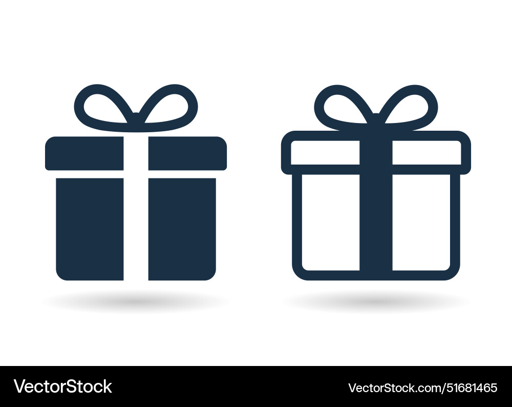 Gift box icon set and birthday Royalty Free Vector Image