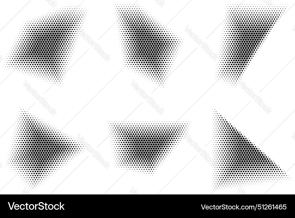 Halftone hexagon pattern reprographic technique Vector Image