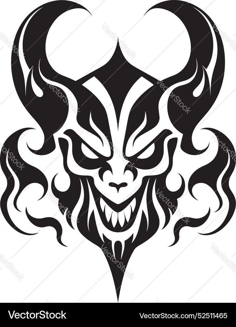 Hellish heraldry evil devilhead design devils Vector Image