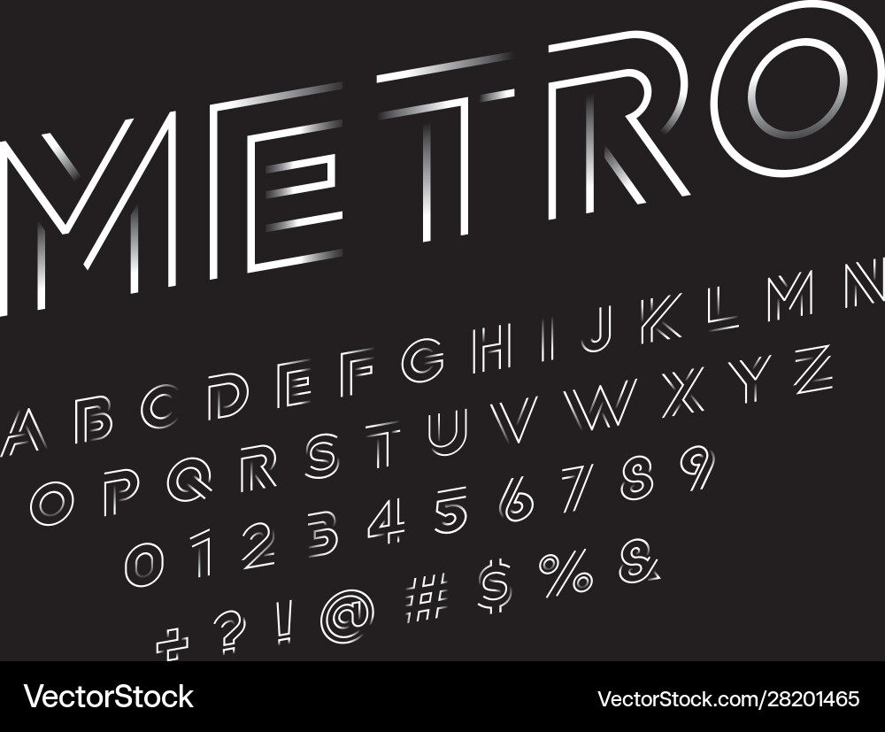 Line font Royalty Free Vector Image - VectorStock