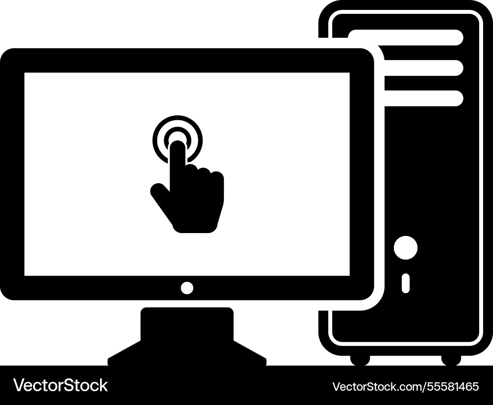 Modern Computer Icon Royalty Free Vector Image
