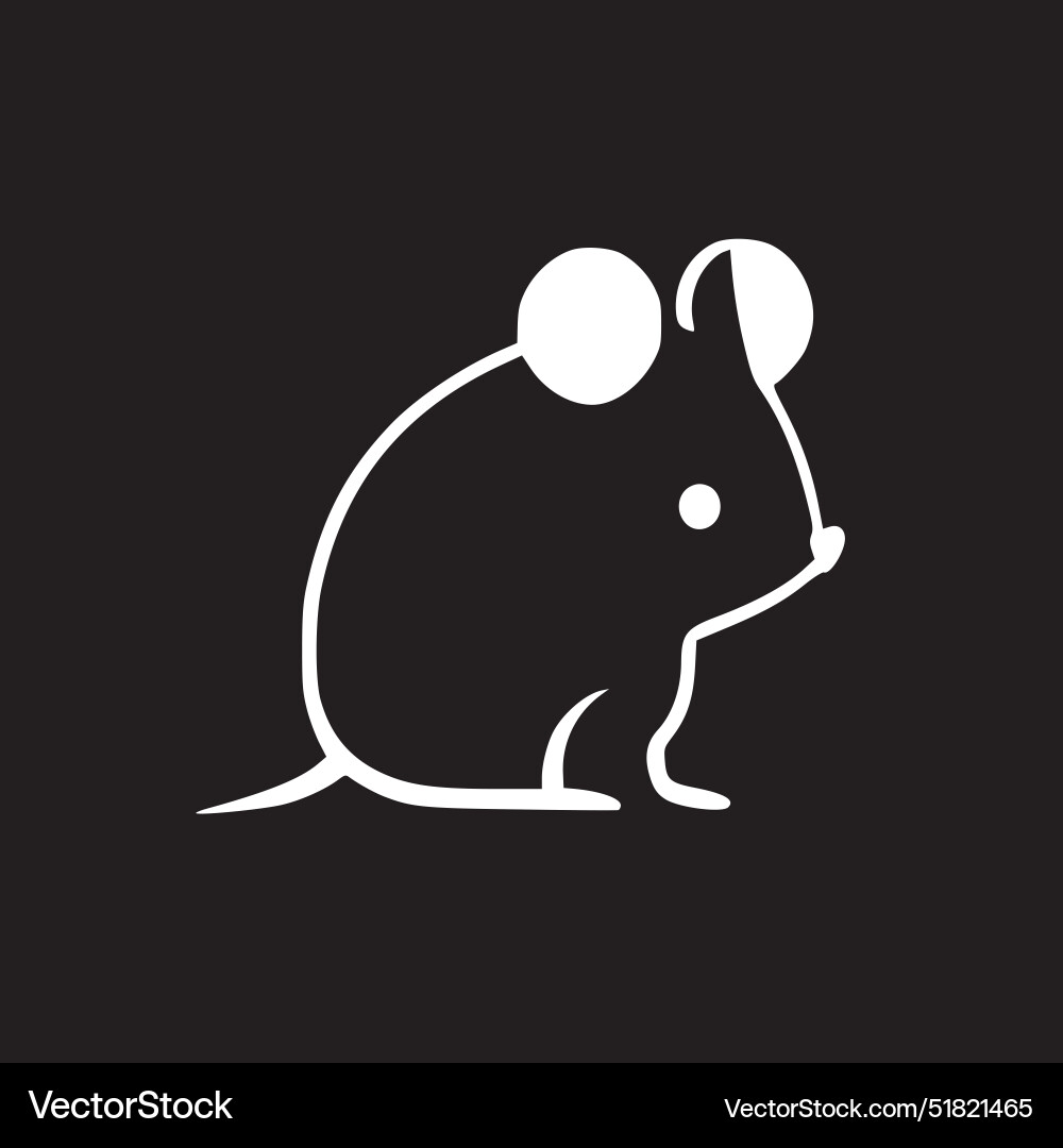 Mouse - minimalist and flat logo Royalty Free Vector Image