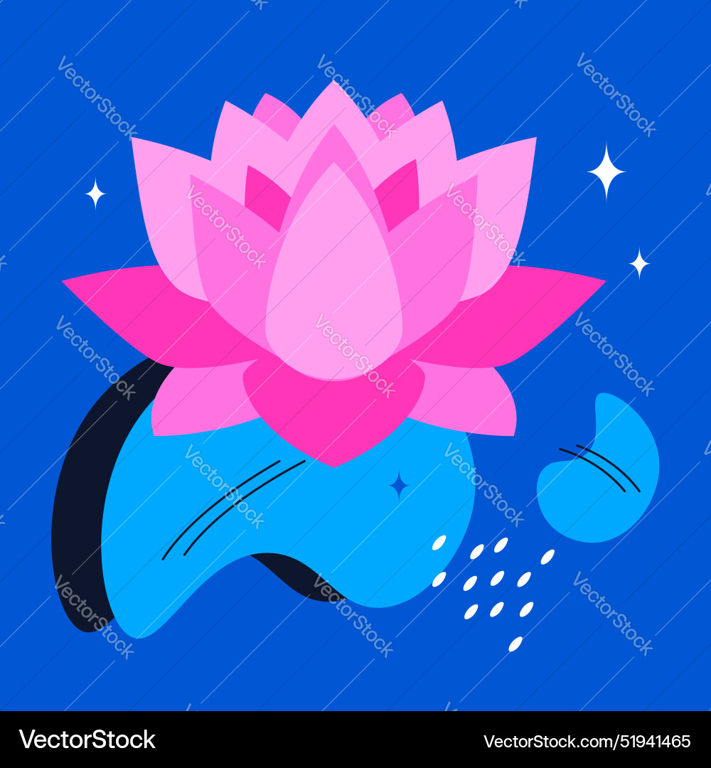 Pink lotus flower - modern colored Royalty Free Vector Image