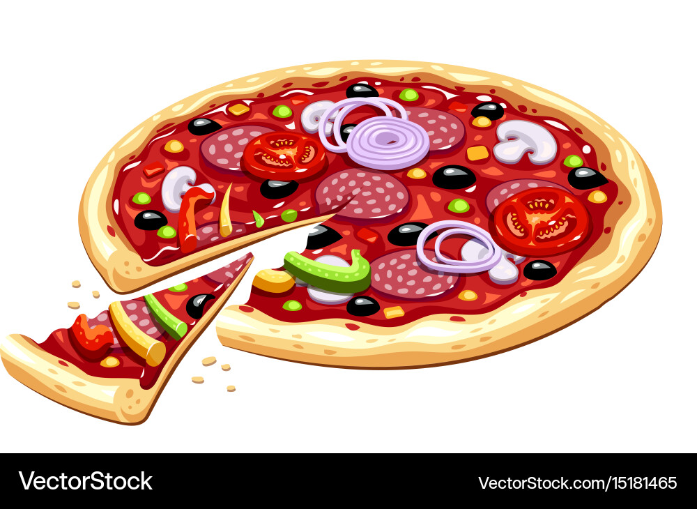 Pizza italian traditional Royalty Free Vector Image