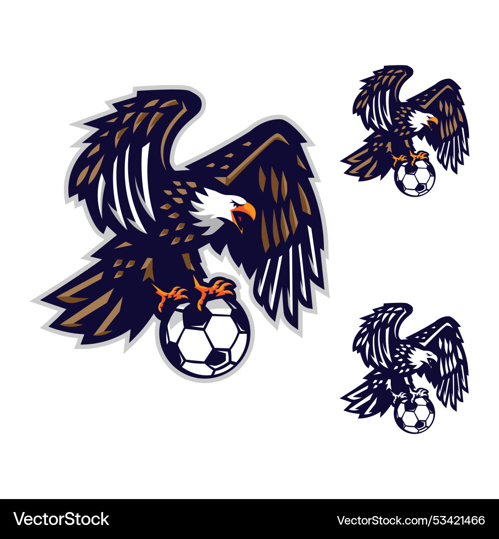 Aggressive Eagle Soccer Mascot Royalty Free Vector Image