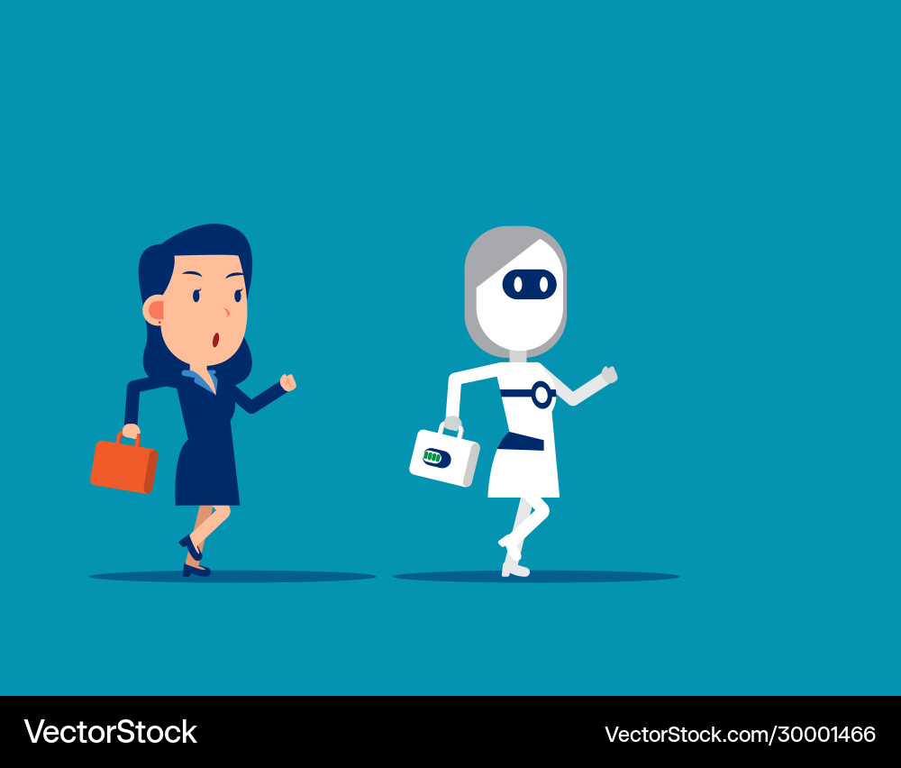 AI vs Human Workforce Royalty Free Vector Image