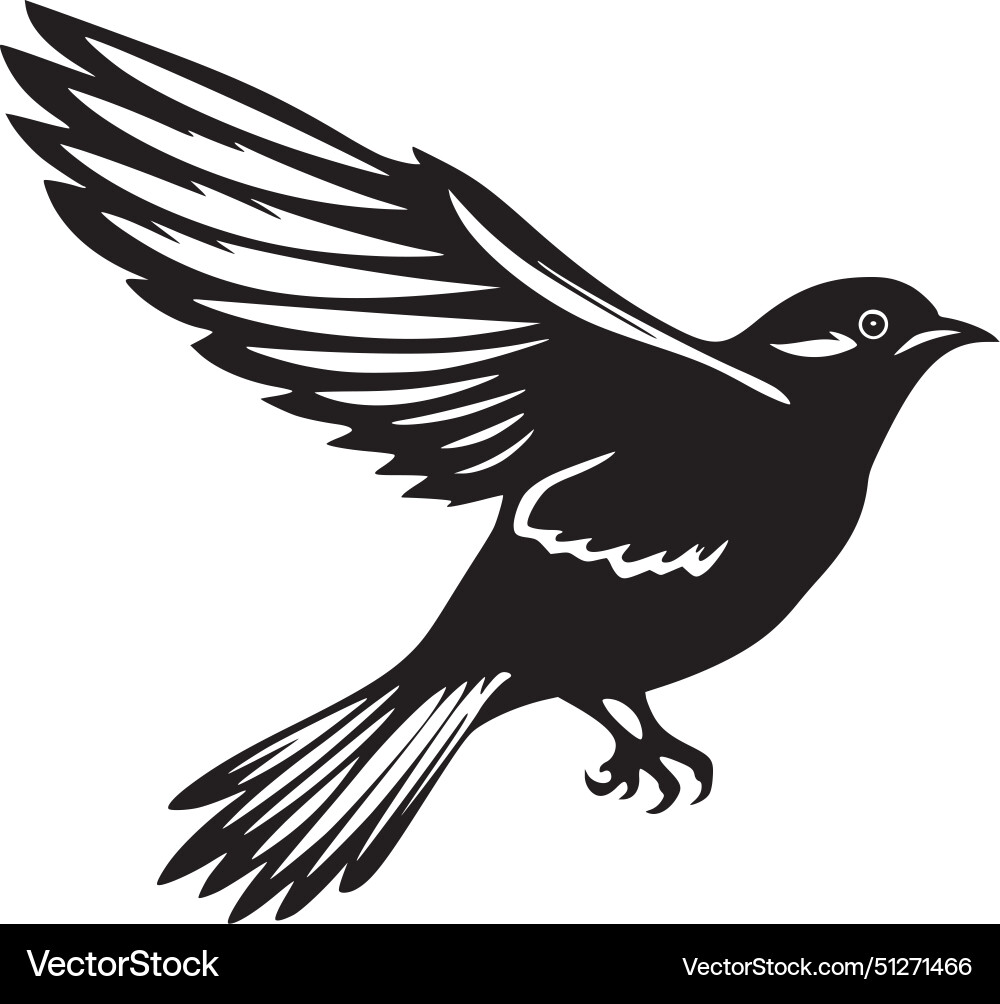 Bird - black and white Royalty Free Vector Image