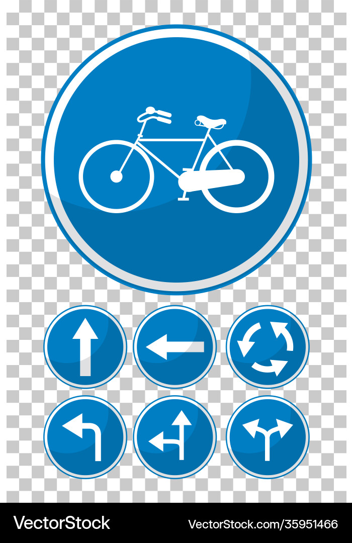 Blue traffic sign on transparent background Vector Image