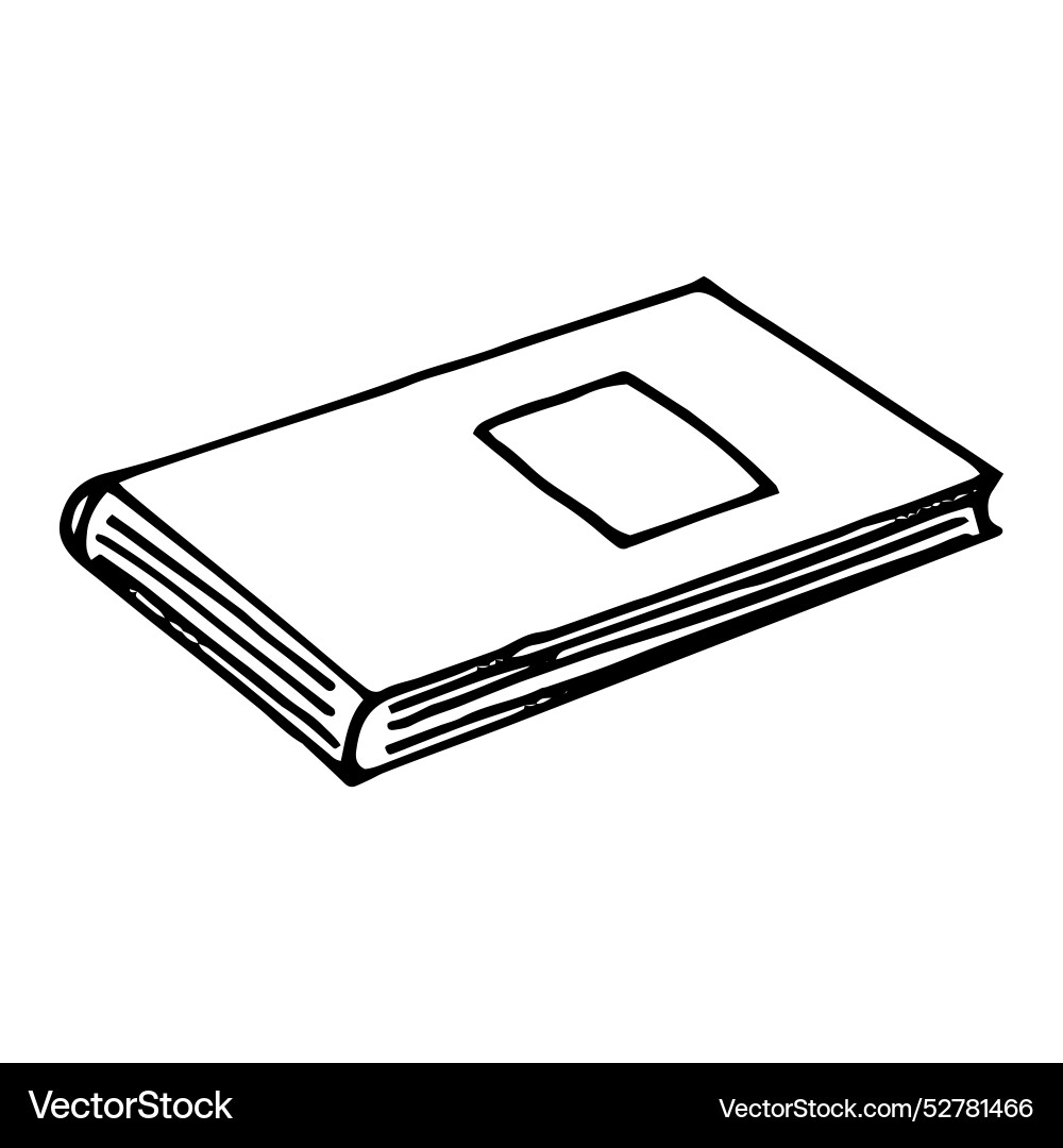 Book icon sketch hand drawn doodle style Vector Image
