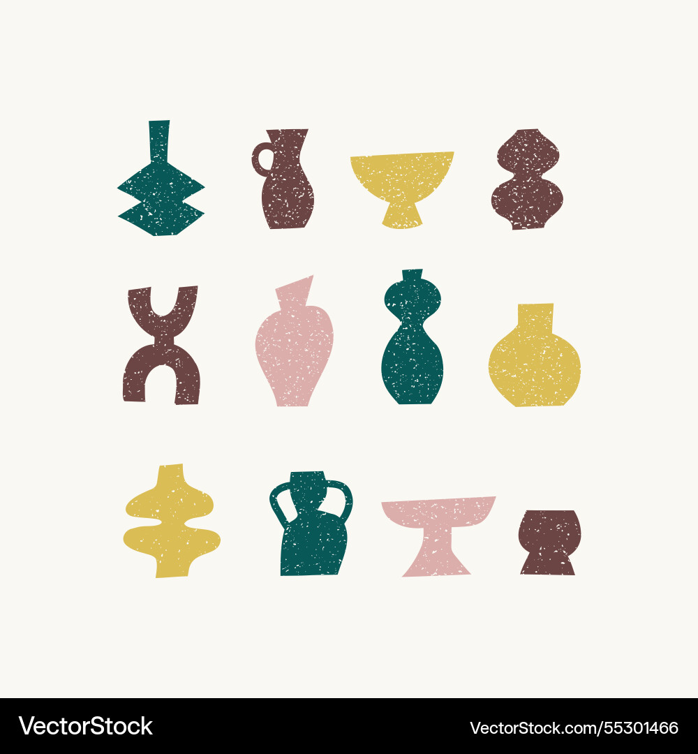 Ceramic Vases & Pottery Shapes Royalty Free Vector Image