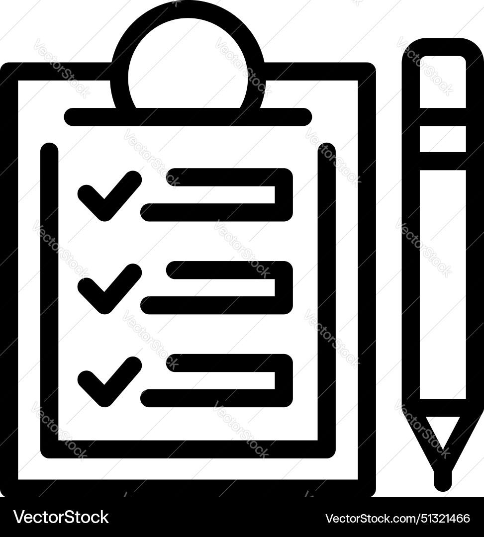 Checklist icon with pencil Royalty Free Vector Image