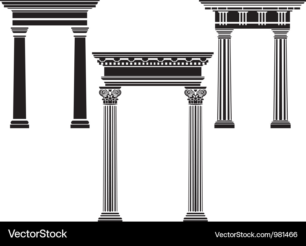 Classical Column Stencil Set Royalty Free Vector Image