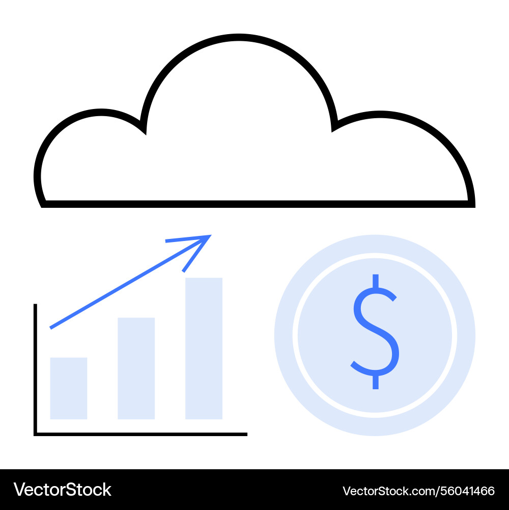 Cloud technology for financial growth and data Vector Image