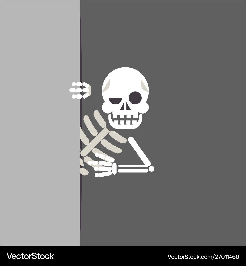 Cute Cartoon Skeleton Help Icon Royalty Free Vector Image