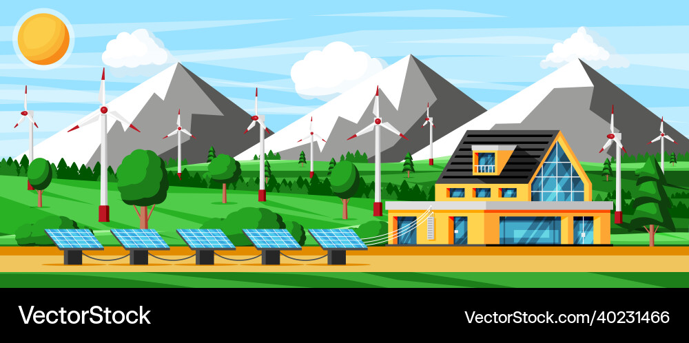 Eco house concept background Royalty Free Vector Image