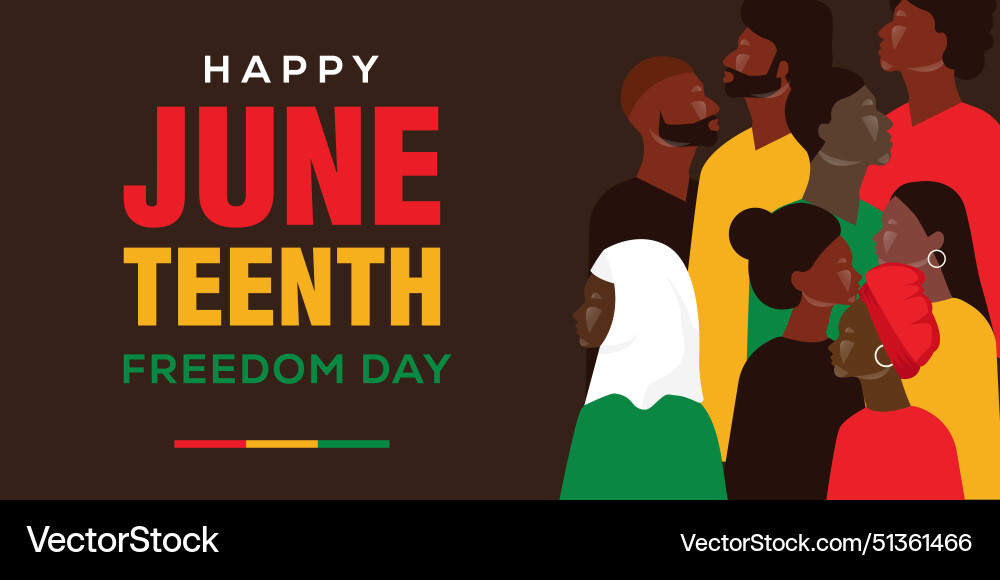 Flat design juneteenth freedom day horizontal Vector Image