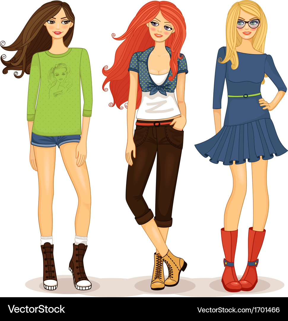 Friendly girls Royalty Free Vector Image - VectorStock