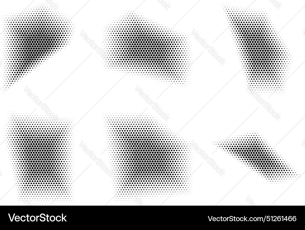 Halftone hexagon pattern reprographic technique Vector Image