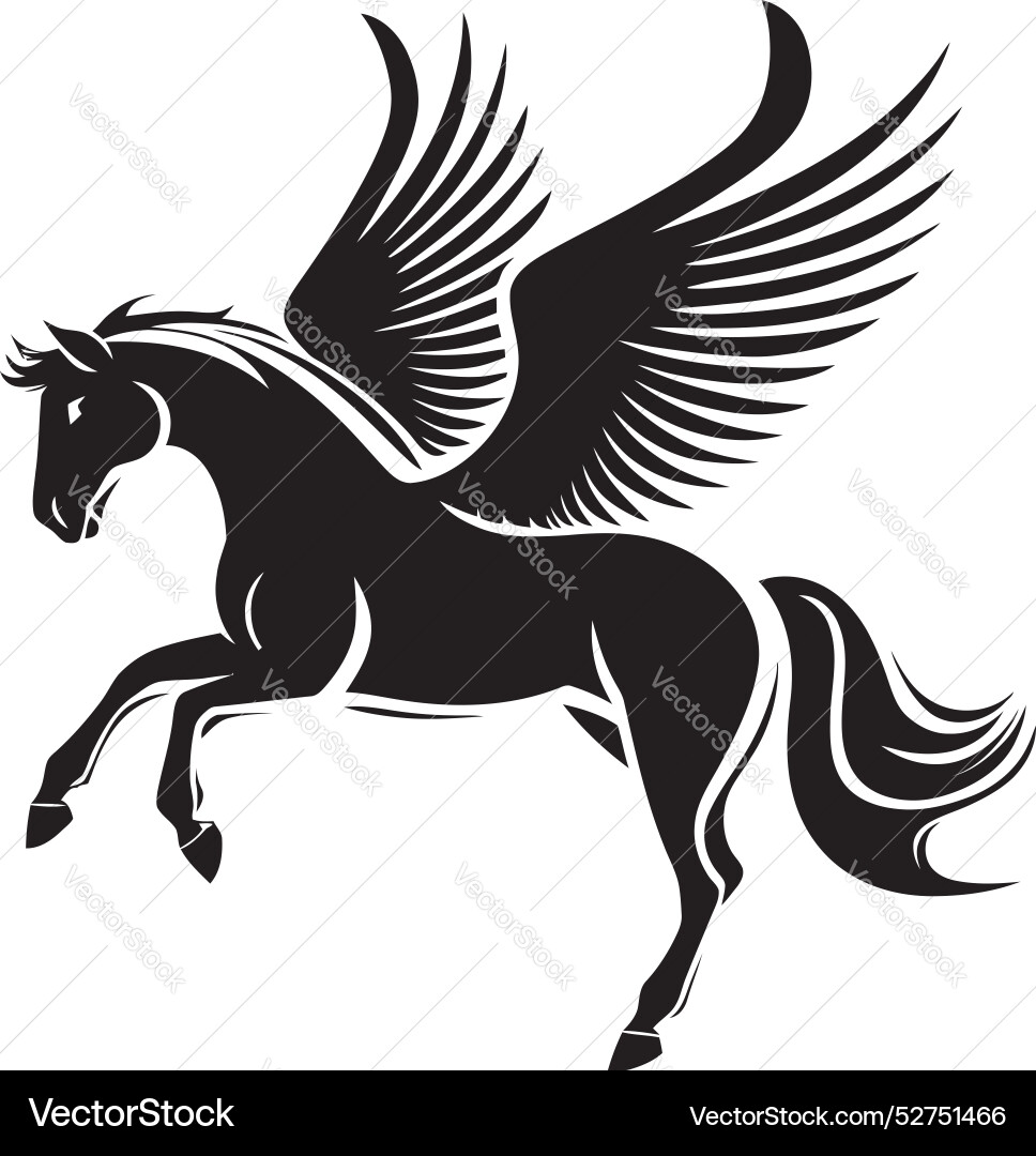 Heavenly hooves pegasus logo emblem winged Vector Image