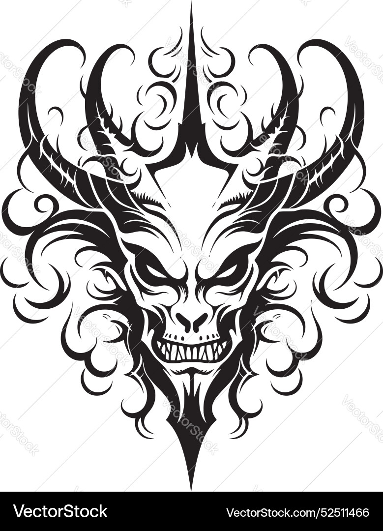 Obsidian oath evil devilhead icon sinuous seal Vector Image