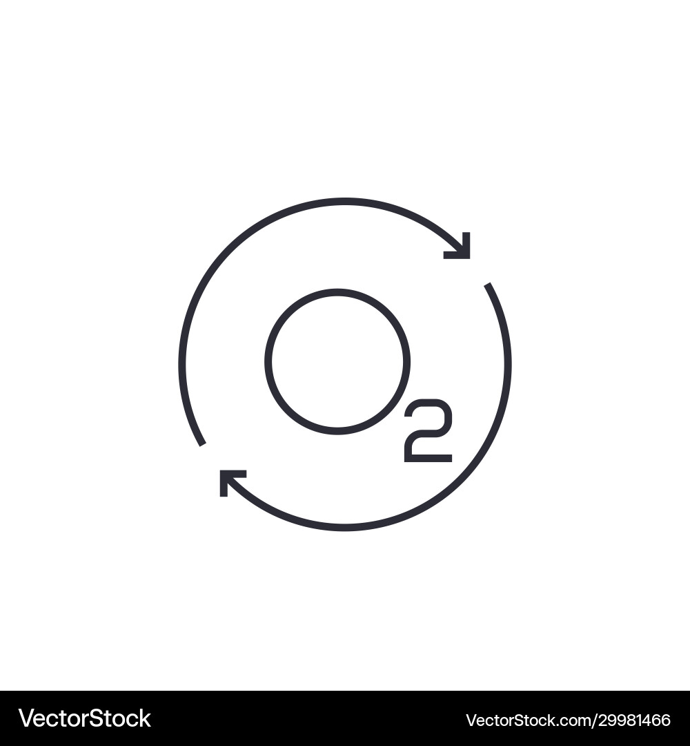 Oxygen icon with arrows line Royalty Free Vector Image