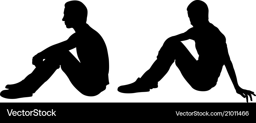 People Sitting Silhouettes Royalty Free Vector Image