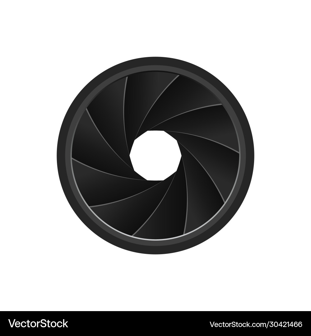 Realistic camera aperture Royalty Free Vector Image