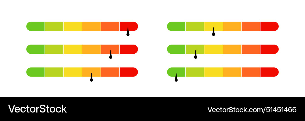 Scale meter with low high and medium bar level Vector Image
