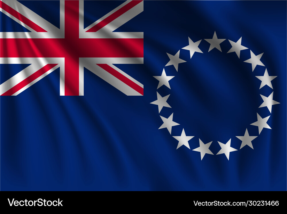 Waving cook island Royalty Free Vector Image - VectorStock