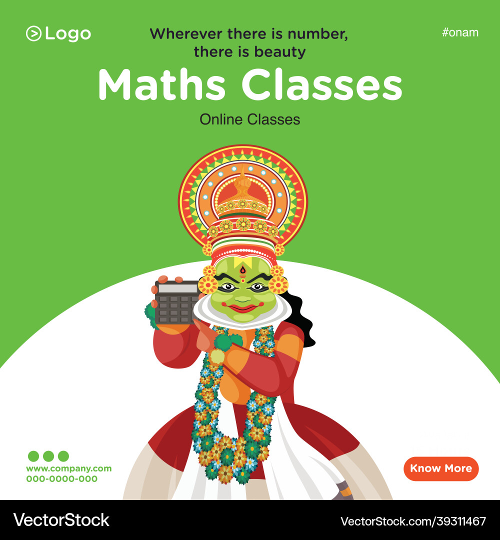 Banner design of math classes Royalty Free Vector Image