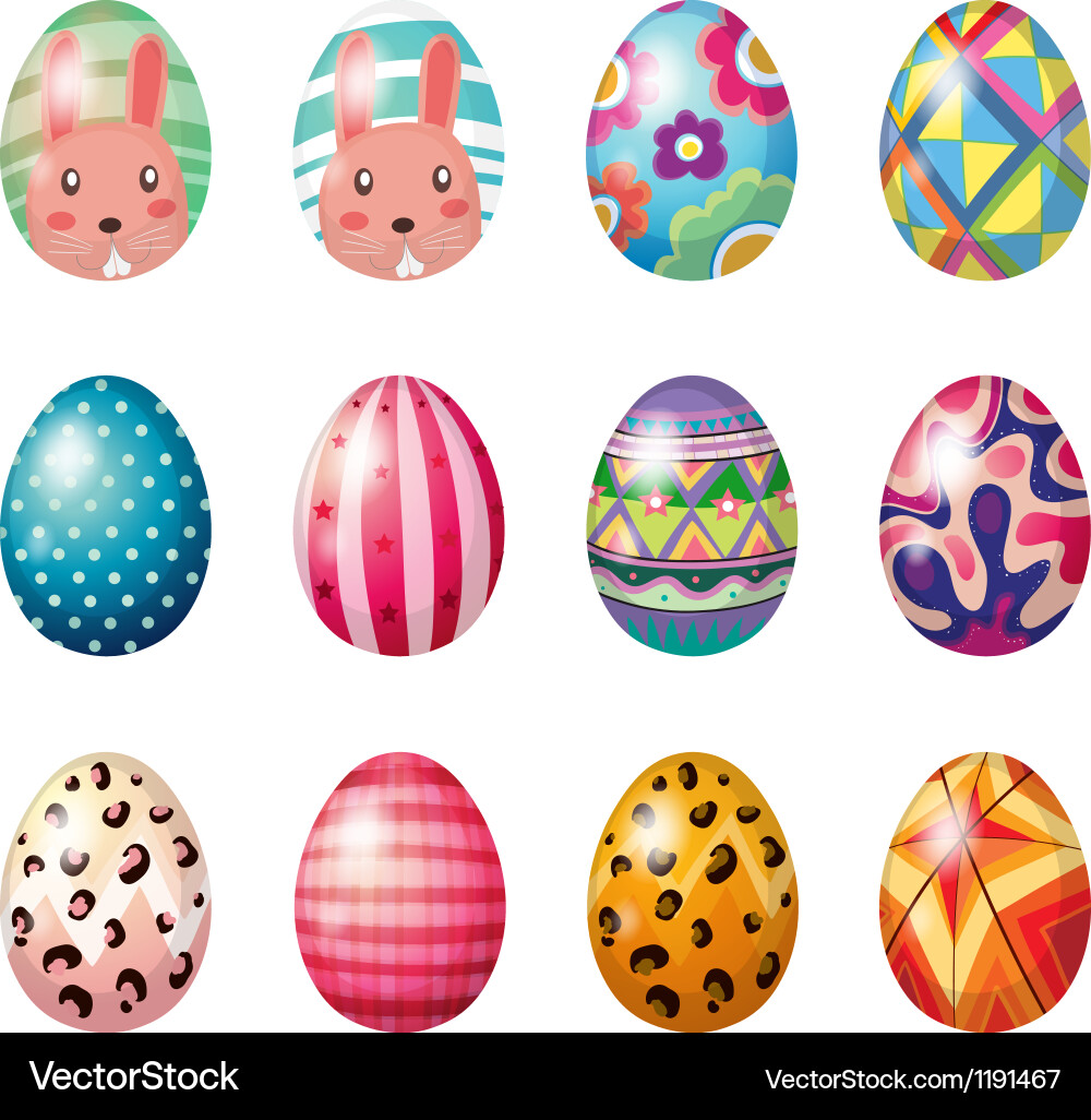 Colorful Easter Eggs Royalty Free Vector Image