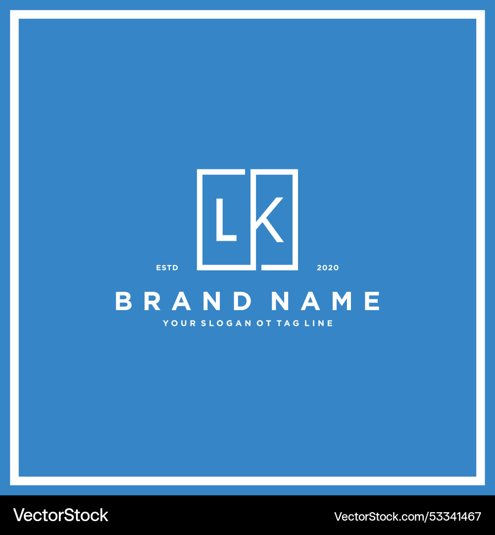 Creative letter lk square logo design concept Vector Image