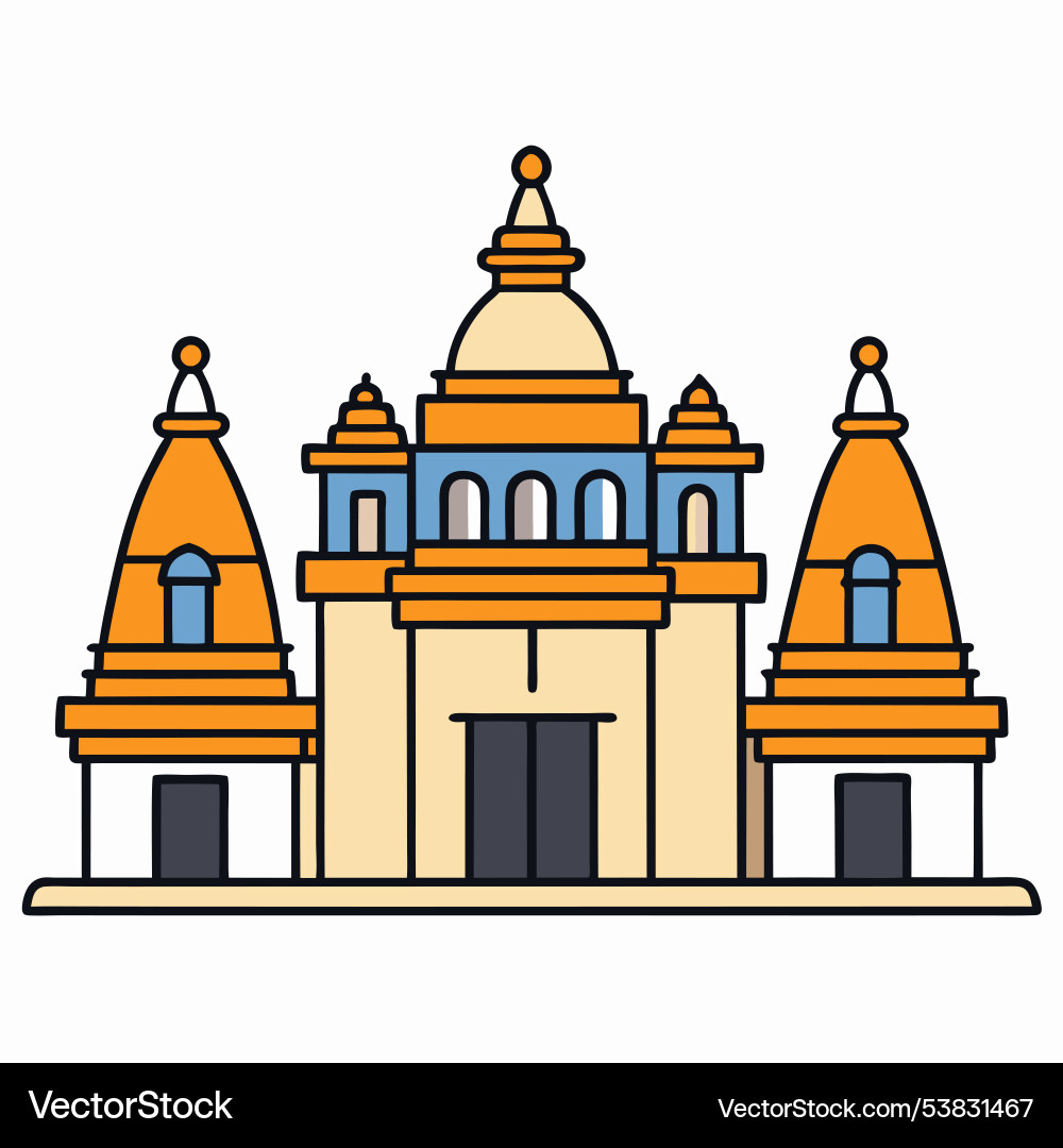 Digambara building white background Royalty Free Vector